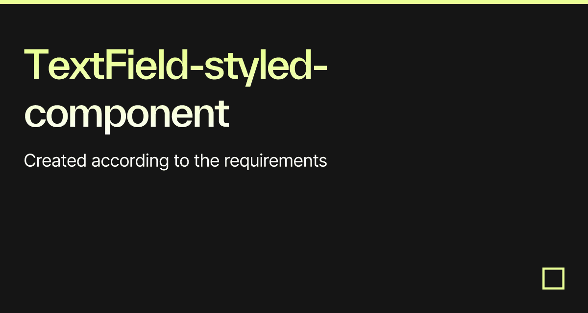 Textfield Styled Component Codesandbox