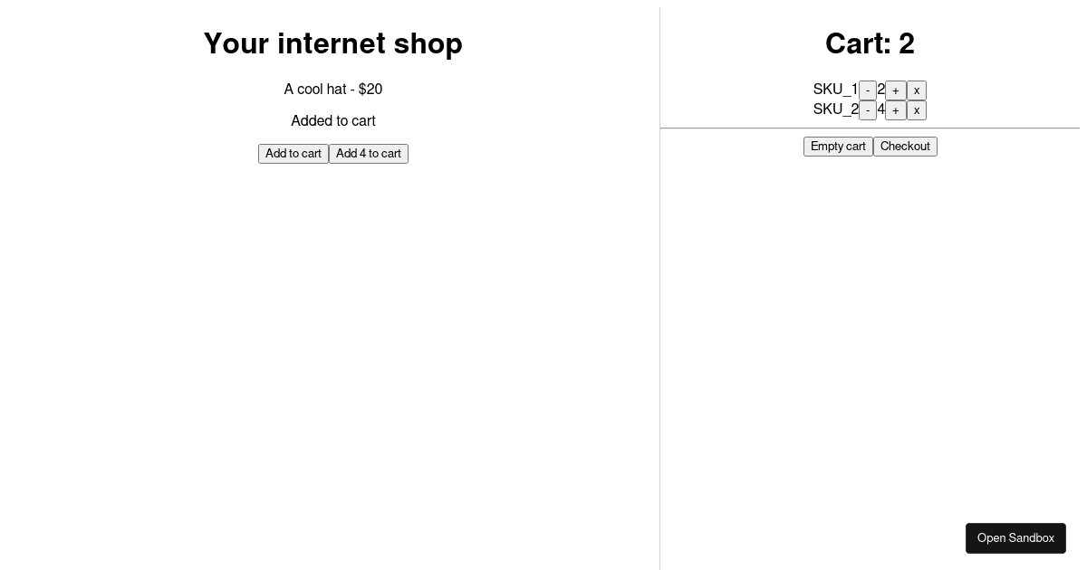 use-cart - Initial cart with local storage example - Codesandbox