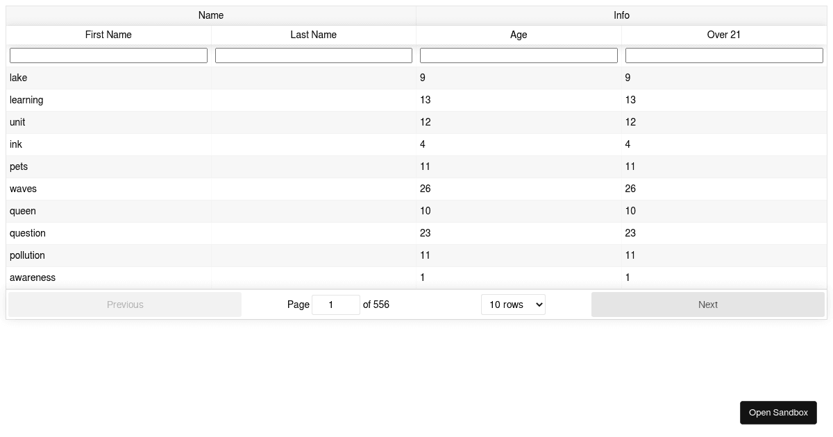 React Table Custom Filtering Forked Codesandbox