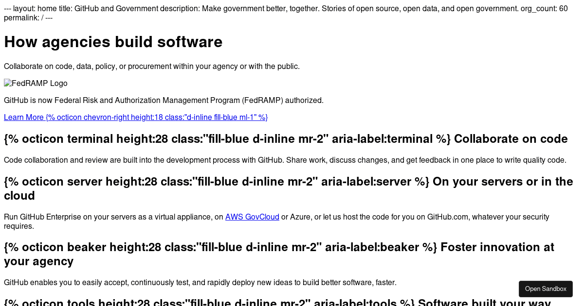 government.github.com - Codesandbox