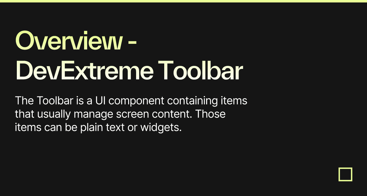 Overview Devextreme Toolbar Codesandbox