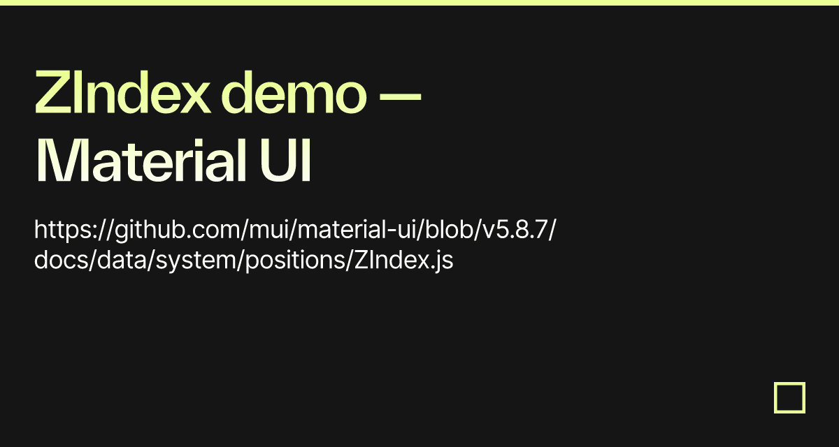 ZIndex demo — Material UI - Codesandbox