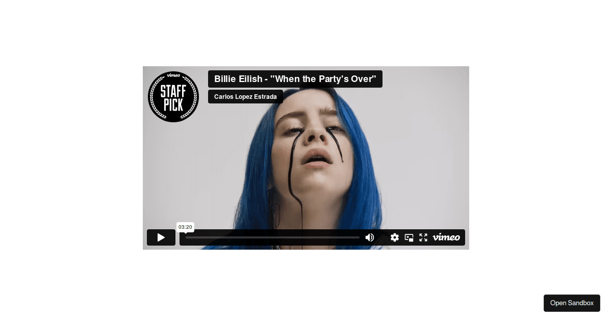 Vimeo Player - Cuepoint - Codesandbox
