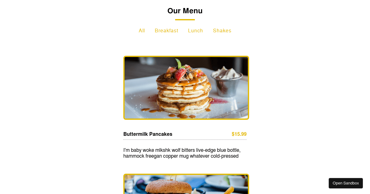 food-menu - Codesandbox