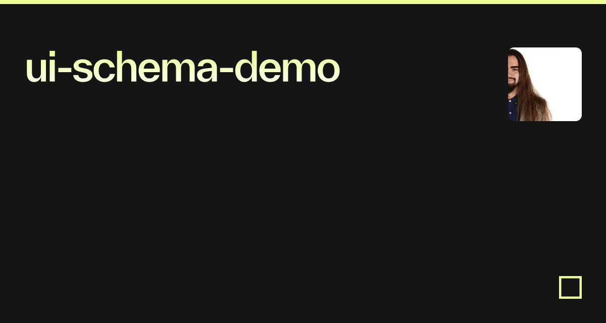 Ui Schema Demo Codesandbox