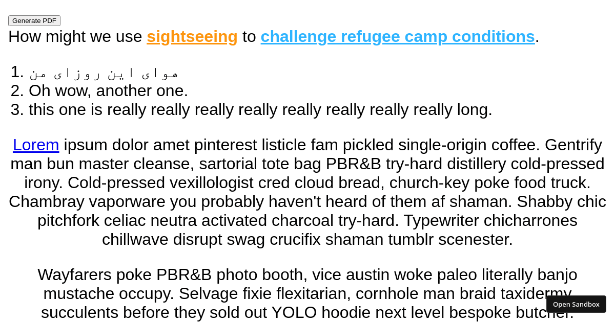 HTML to PDF Example (forked) - Codesandbox