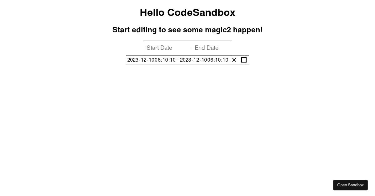 React Dates Date Range Picker Codesandbox