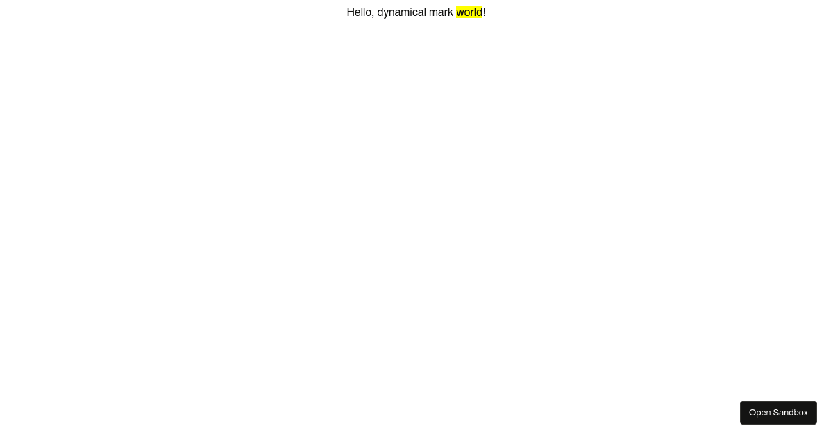 Dynamic Mark - Codesandbox
