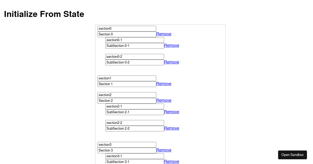 Redux Form - Initialize From State - Codesandbox