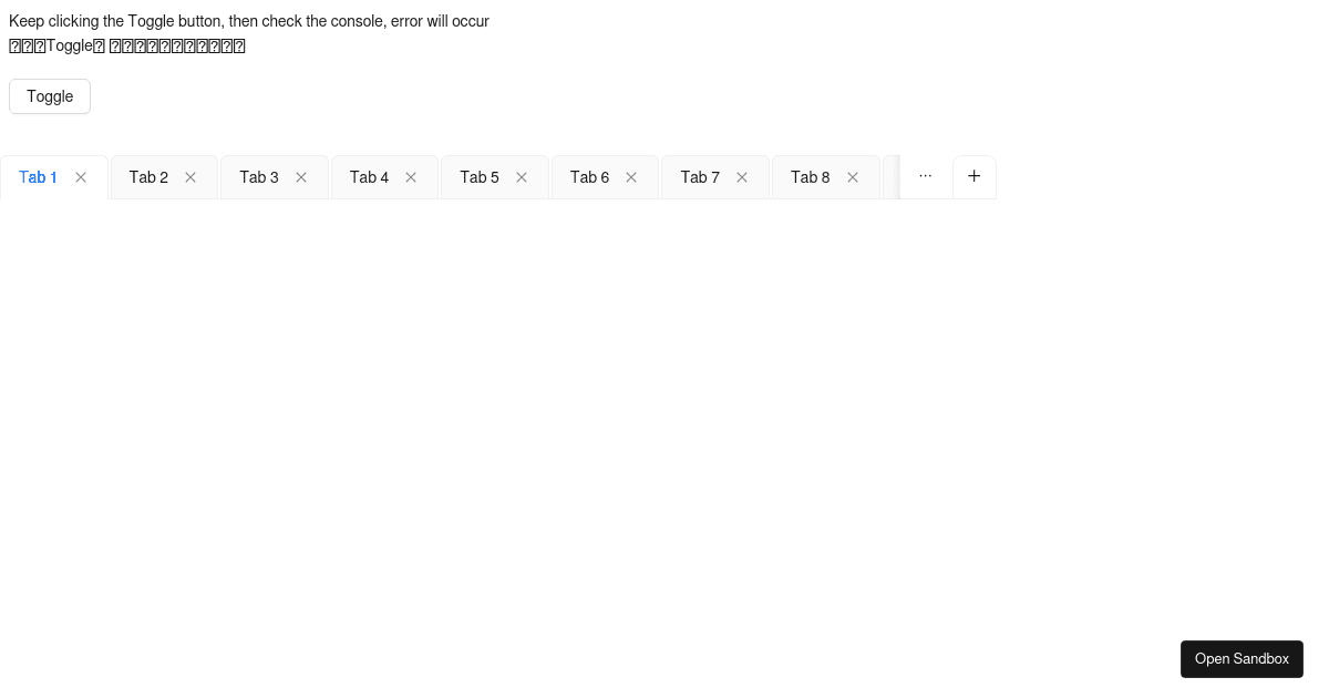 antd Tabs issue reproduction - Codesandbox antd Tabs issue reproduction - Codesandbox