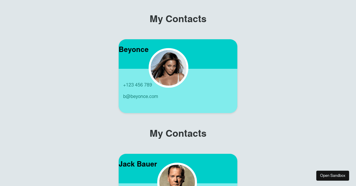 React Props Practice Codesandbox