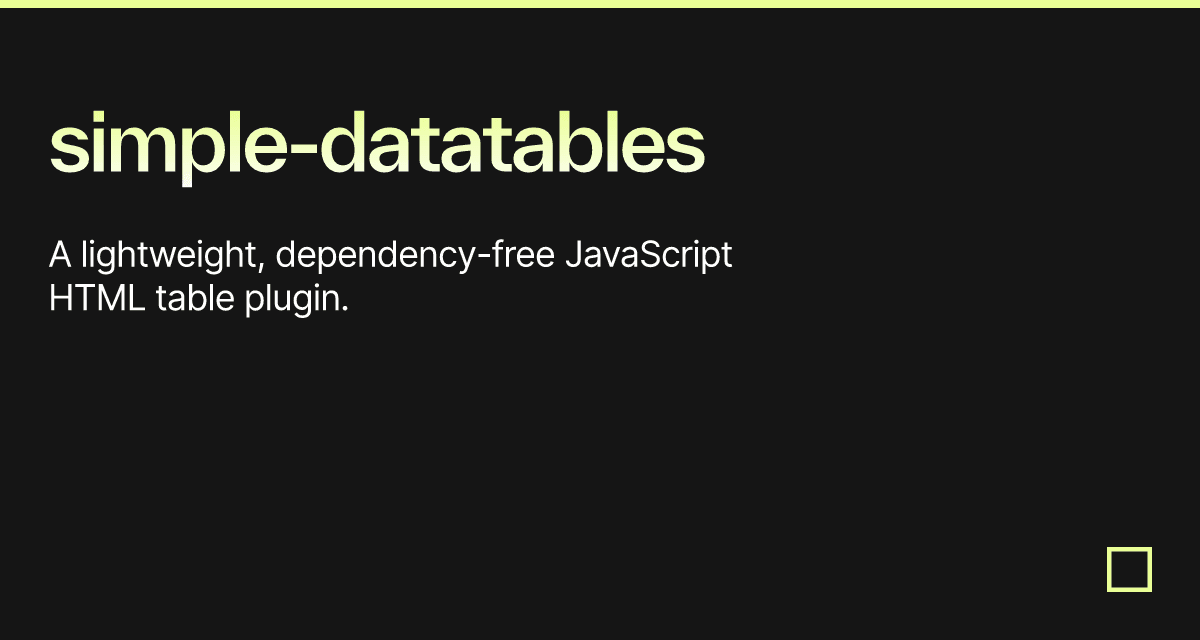 simple-datatables - Codesandbox