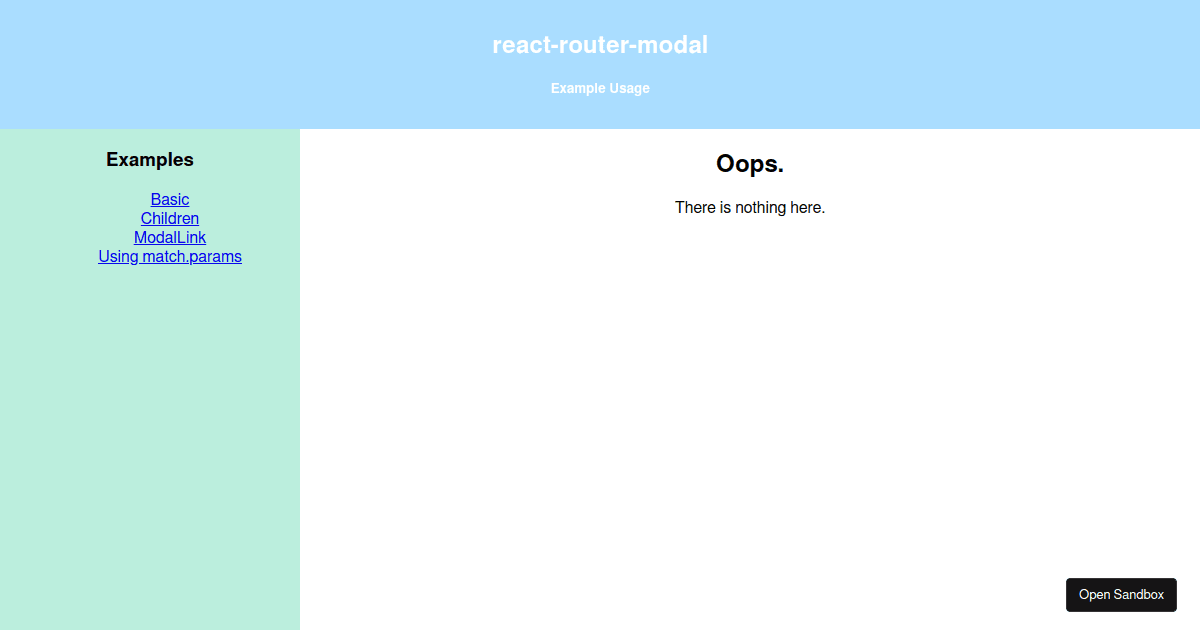 react-router-modal-examples - Codesandbox