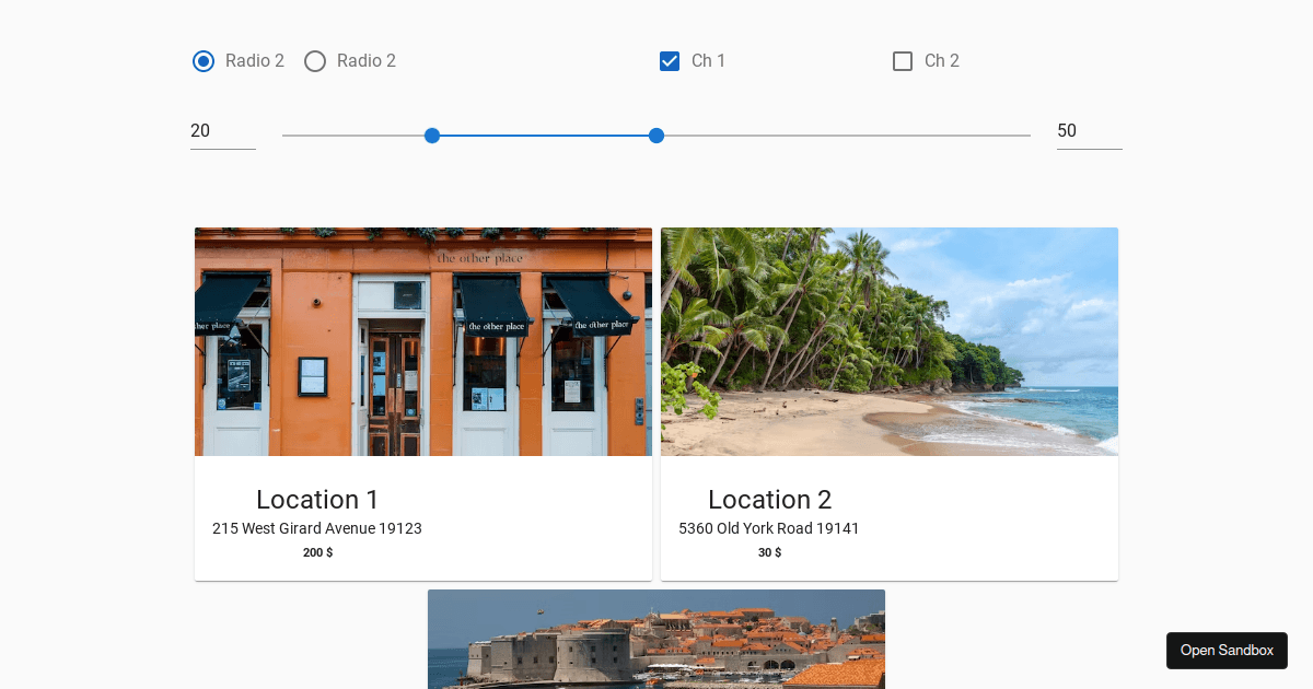 Filter List + transition + Vuetify - Codesandbox