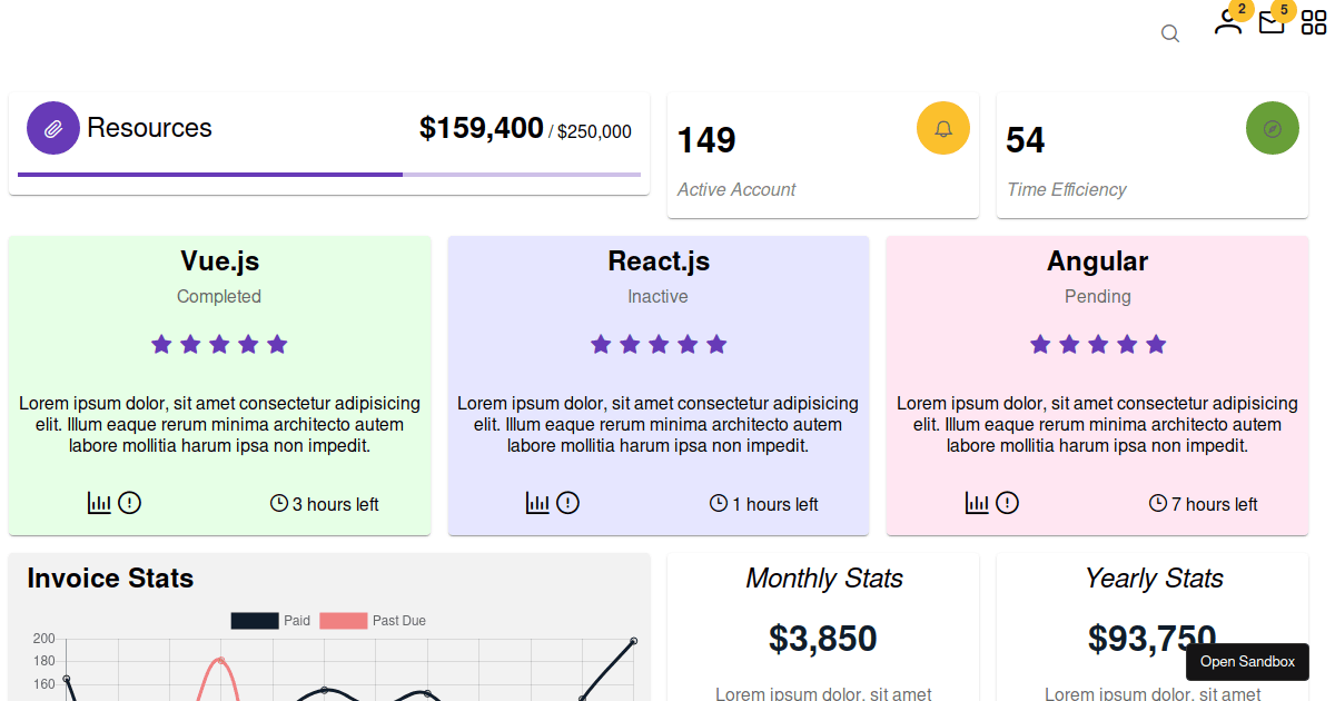 Dashboard Sigma Vue3 Forked Codesandbox