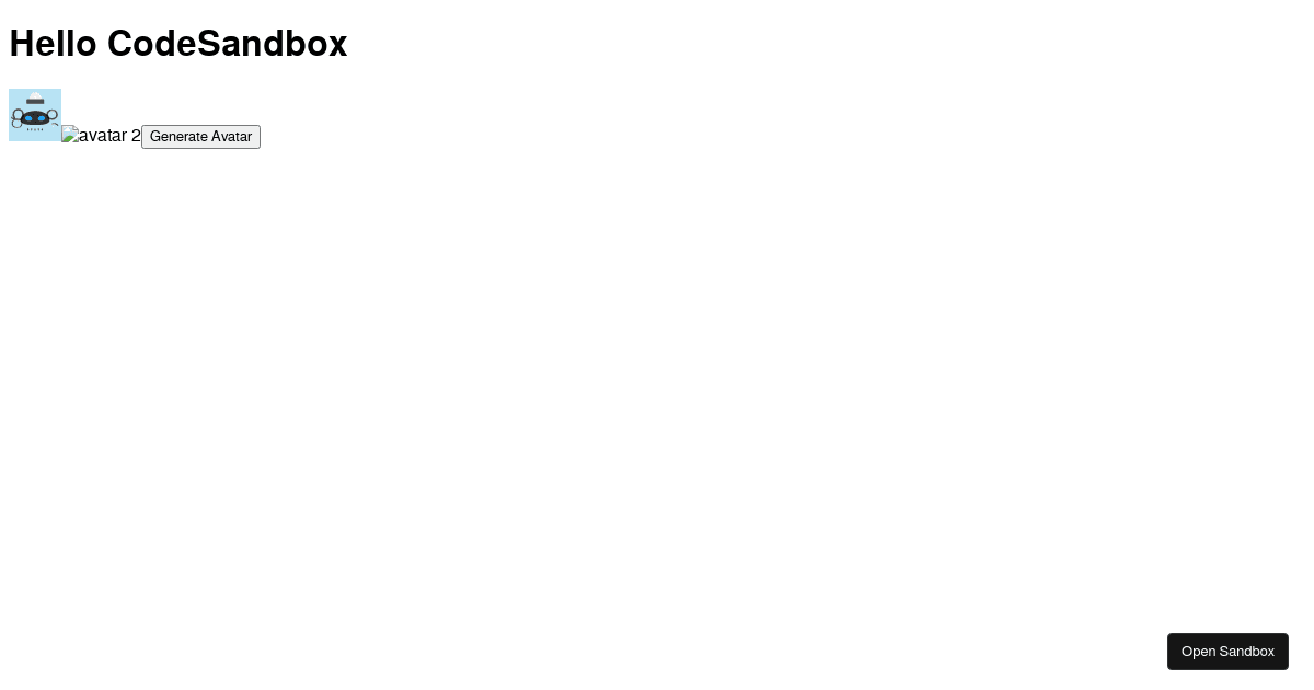 Avatar generator - Codesandbox