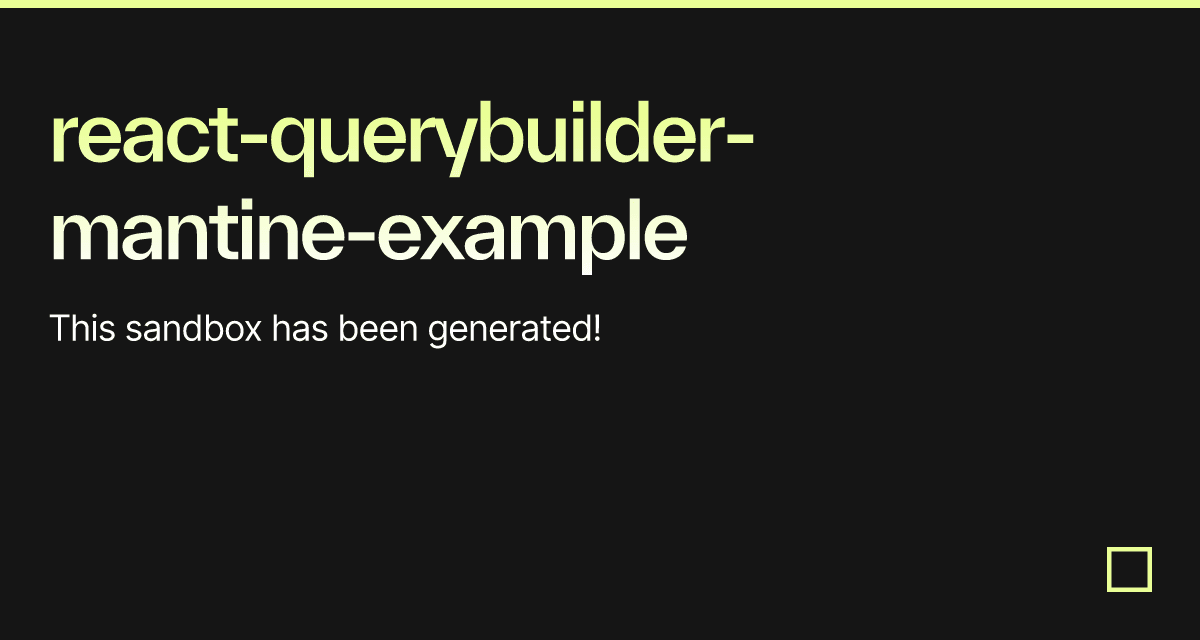 react-querybuilder-mantine-example - Codesandbox