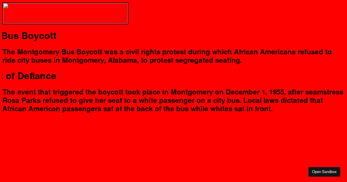 The Montgomery Bus Boycott - Codesandbox