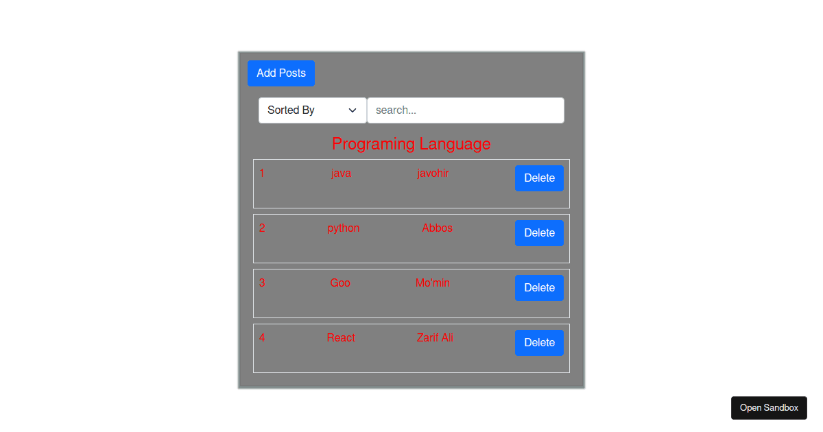 react-darslari - Codesandbox