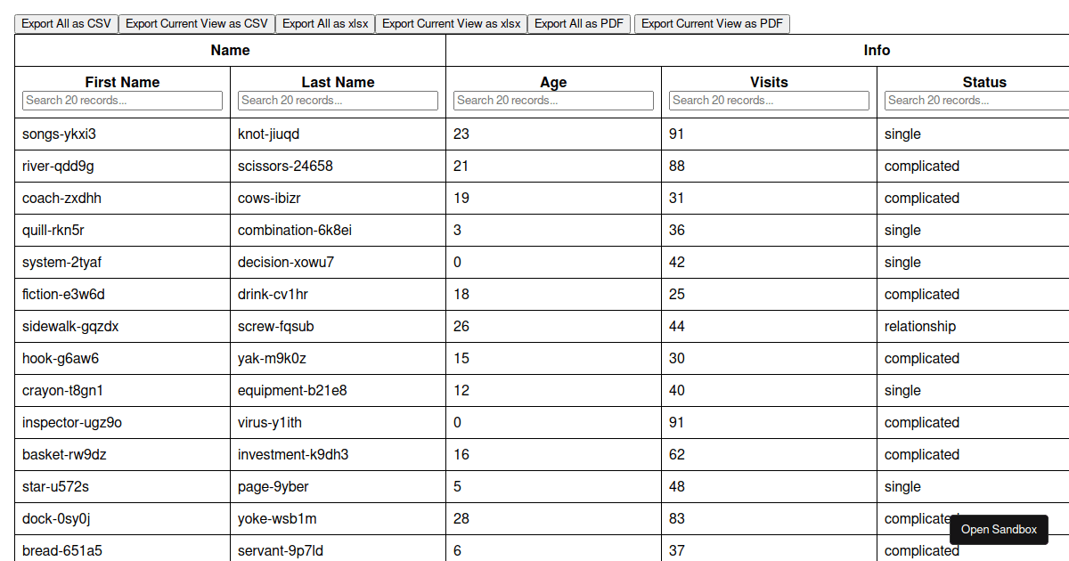 export-data - Codesandbox