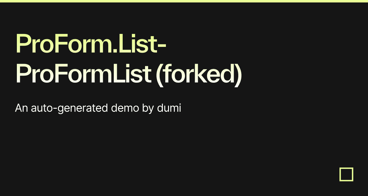ProForm.List-ProFormList (forked) - Codesandbox