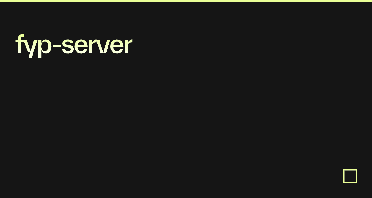 fyp-server - Codesandbox