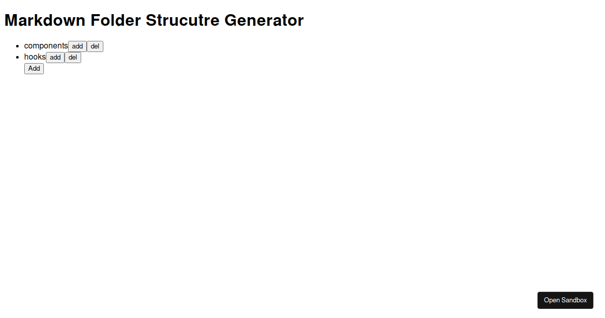 Markdown Folder Tree Generator - Codesandbox