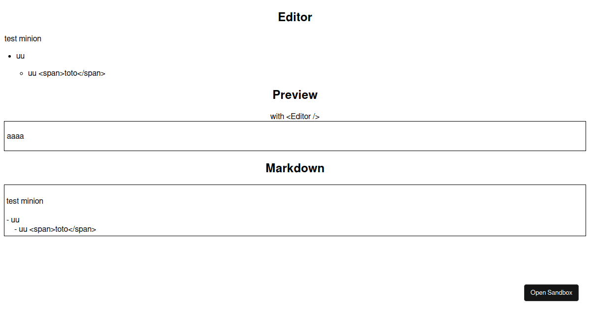 react-wysiwyg (forked) - Codesandbox