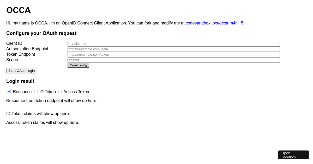 OCCA (forked) - Codesandbox