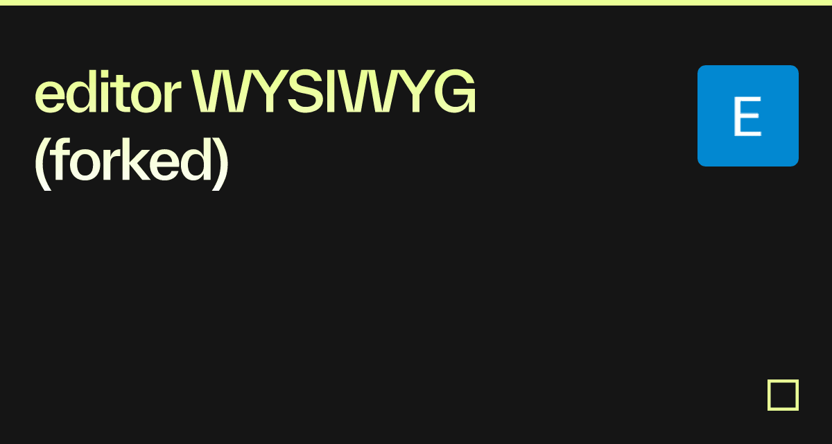 editor WYSIWYG (forked) - Codesandbox