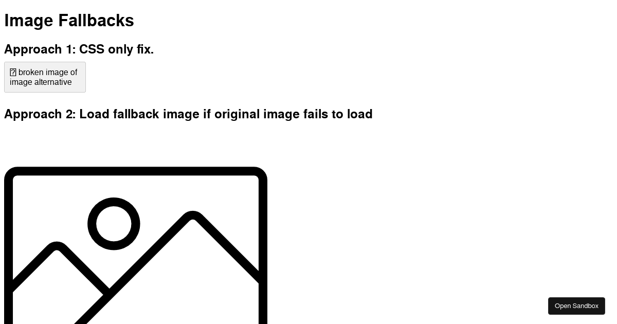Image Fallbacks - Codesandbox