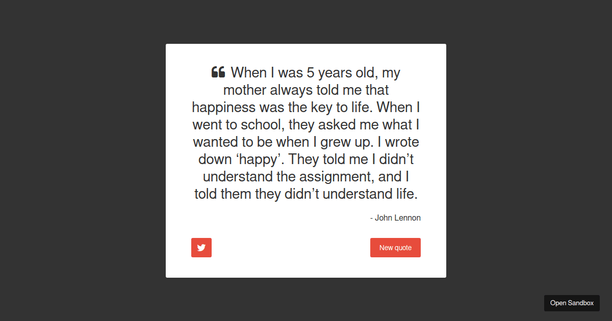 Front End Libraries Projects A Random Quote Machine Codesandbox 