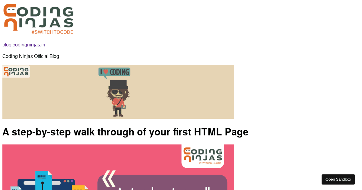 Blog Walk Through Your First Html Page Codesandbox