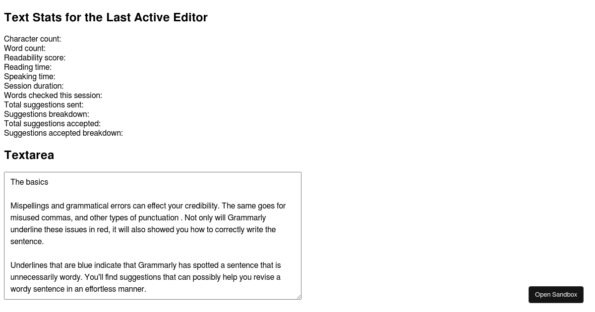 document- and session-stats example - Codesandbox