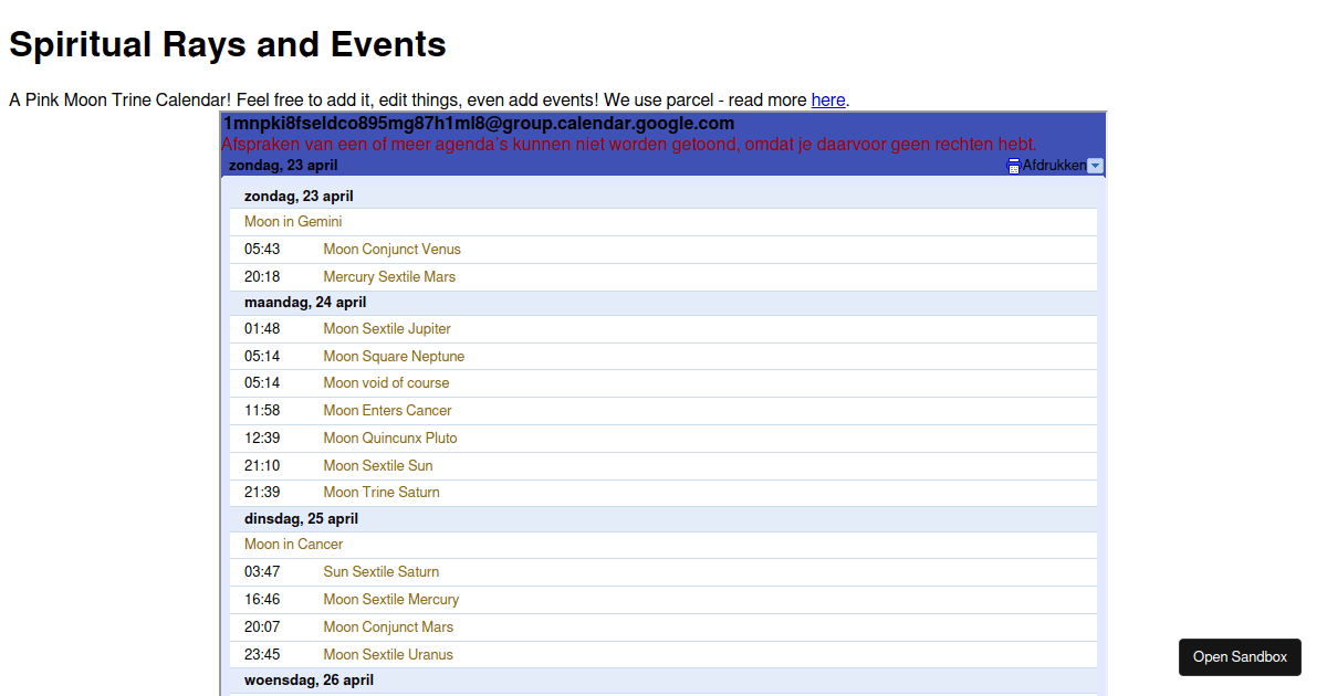 Spiritual Rays and Events - Codesandbox