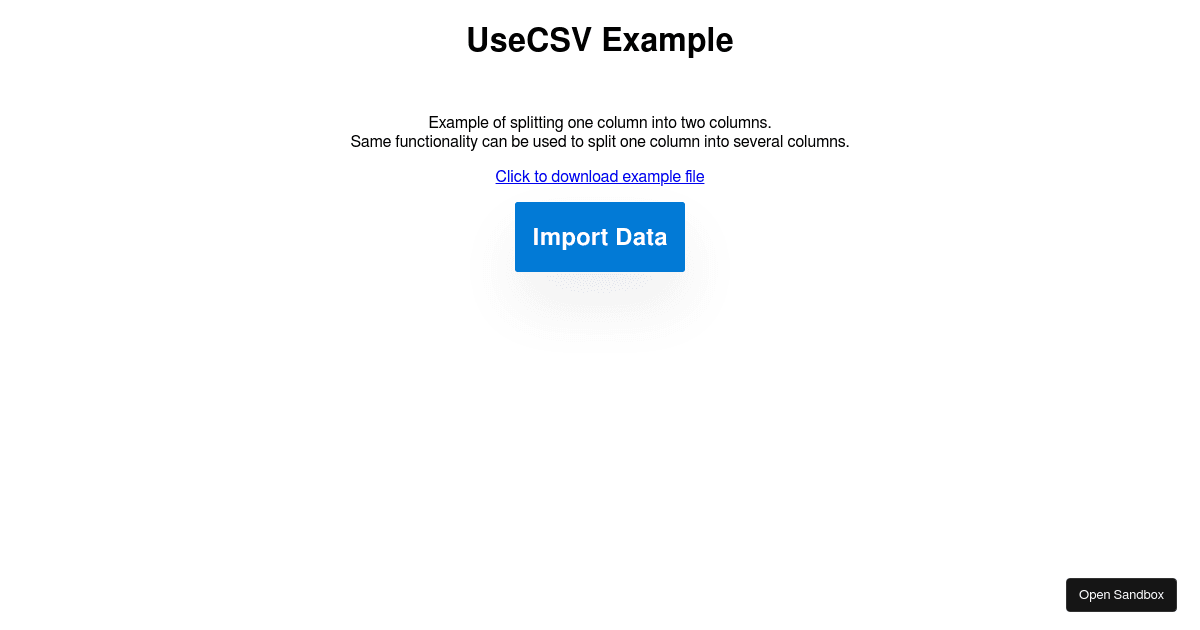 Usecsv Split One Column Into Two Columns Codesandbox