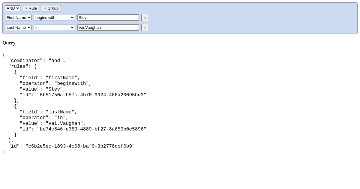 React Query Builder Basic TypeScript Template - Codesandbox