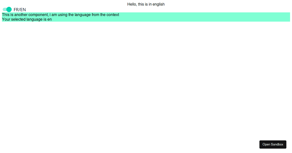 Language Switch React Context Example Codesandbox