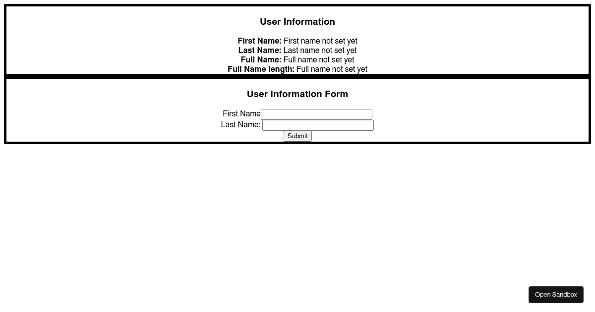 Controlled Form Setting State of Parent Example - Codesandbox