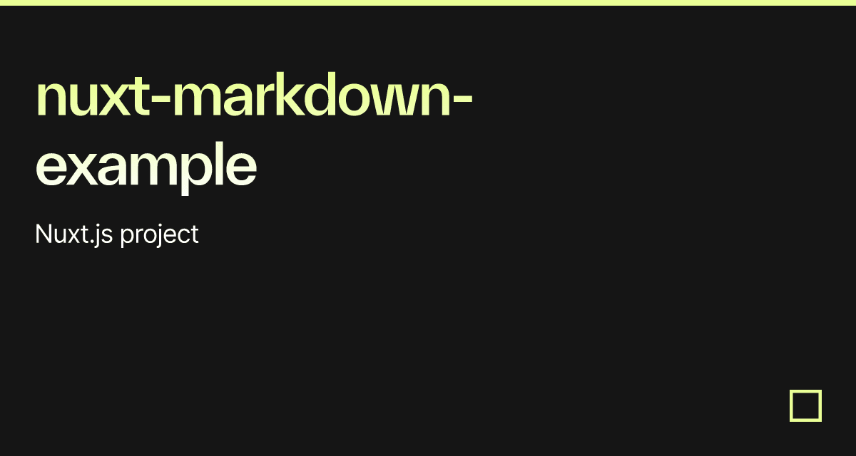 Nuxt Markdown Example Codesandbox
