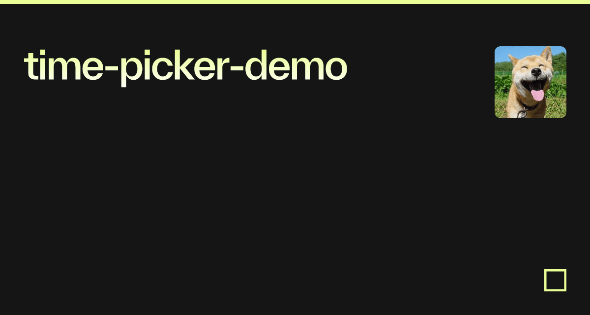time-picker-demo - Codesandbox