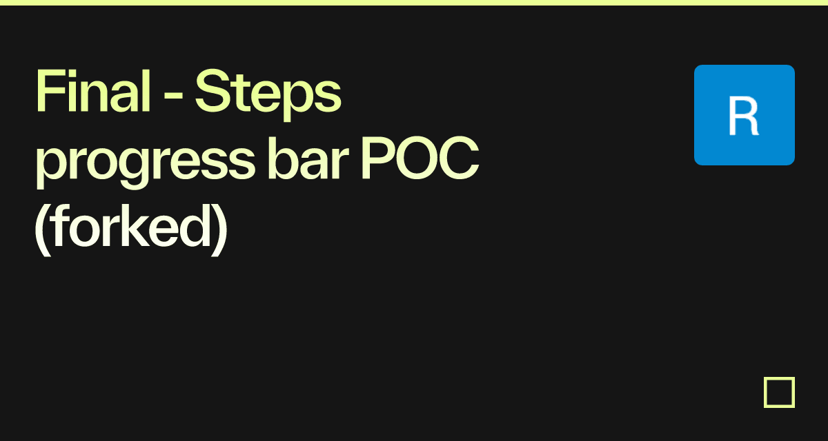 Final - Steps progress bar POC (forked) - Codesandbox
