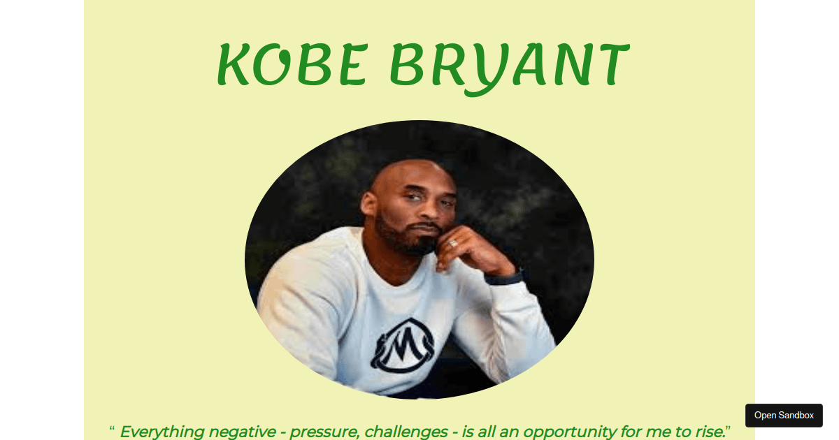 tribute page - Codesandbox