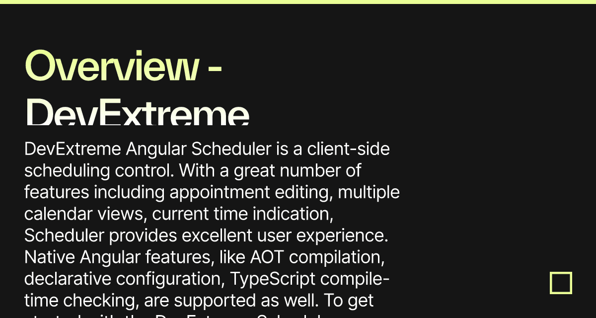 Overview - DevExtreme Scheduler - Codesandbox