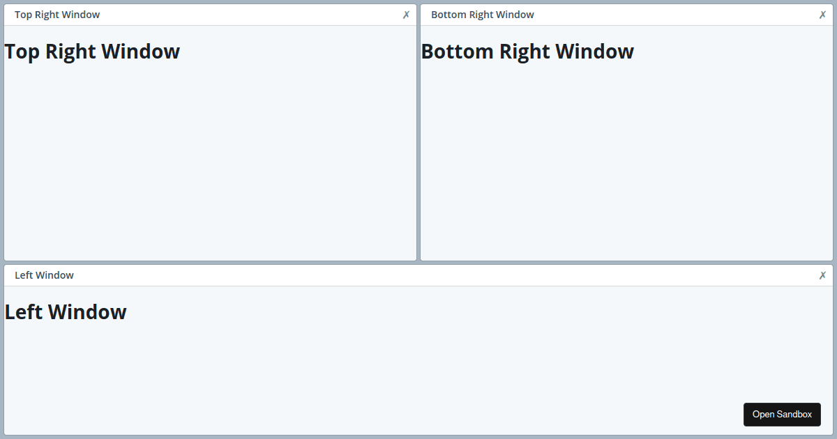 ConfuddledPenguin/react-mosaic-new-window - Codesandbox