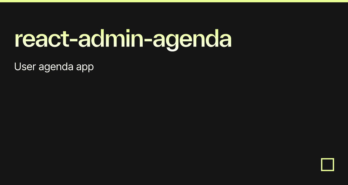 react-admin-agenda - Codesandbox