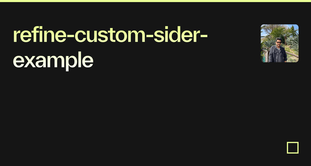 refine-custom-sider-example - Codesandbox
