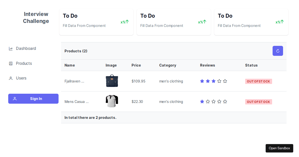 ng-interview - Codesandbox