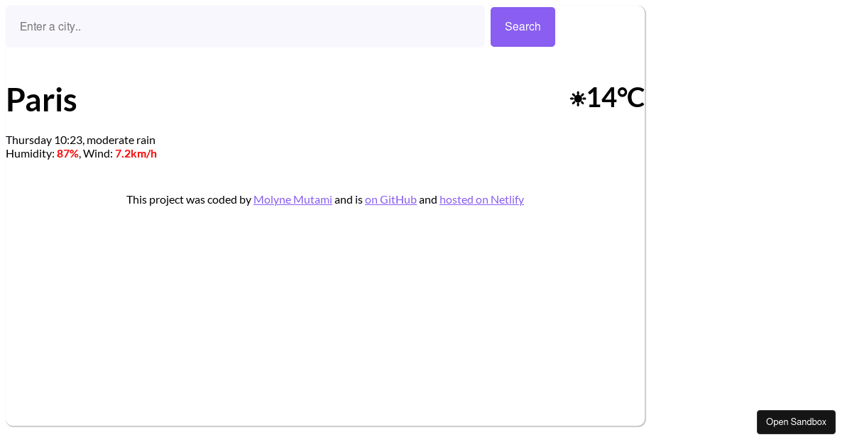 Project CSS / Challenge (forked) - Codesandbox