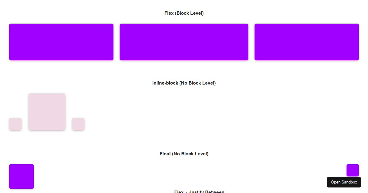 Examples Of Block Level Css Only Codesandbox